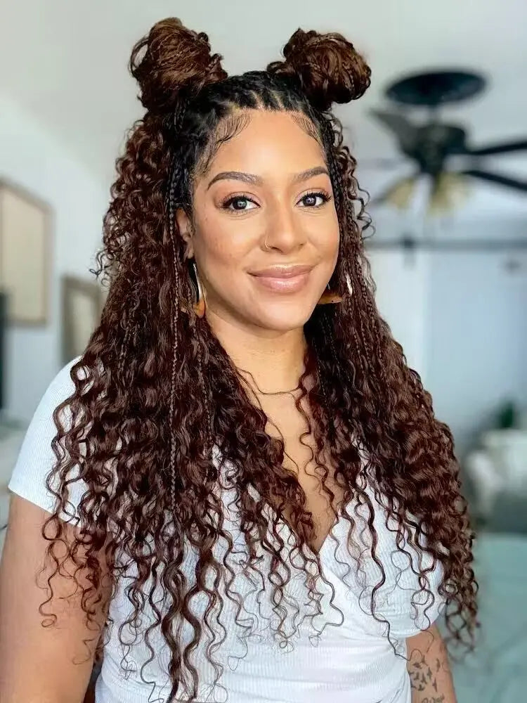 NC/4 Color Ombre Transparent Lace Human Hair Braided Wig With Baby Hai ...