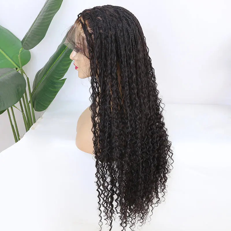 26"-28" Inches Transparent Lace Wig Human Hair Braided Wig With Baby H ...