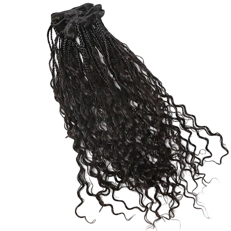 Boho Box Braid In Weft Bundles Deep Wave Human Hair – Eayonhair