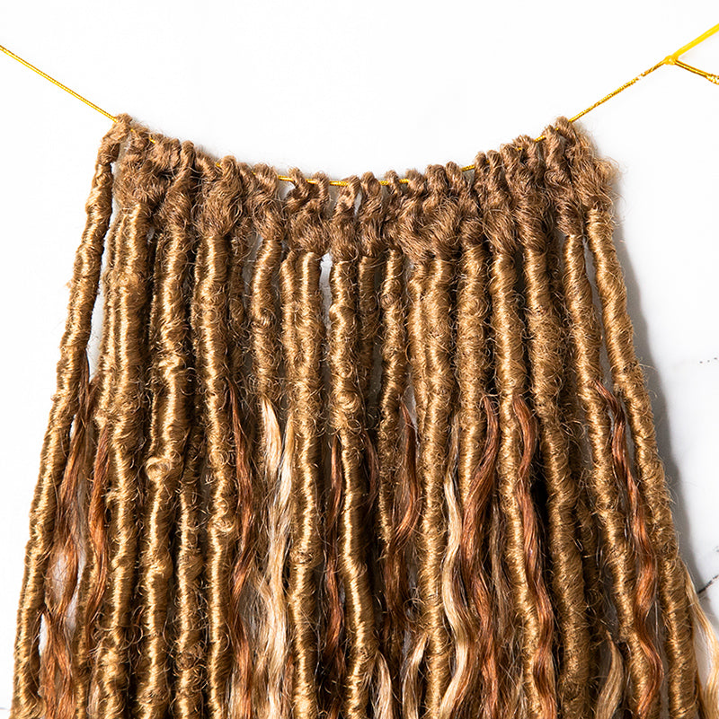 EAYON Mixed #27/30 Color Boho Faux Locs Crochet Hair With Curly Ends ...