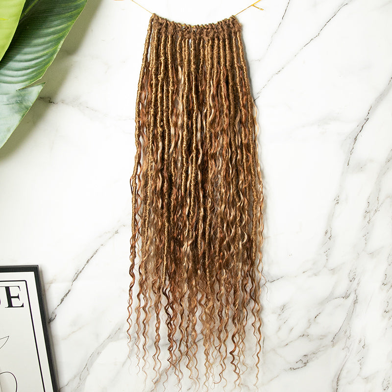 EAYON Mixed #27/30 Color Boho Faux Locs Crochet Hair With Curly Ends ...