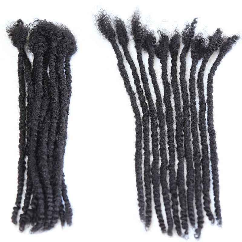 Dreadlocks Curly Extensions Human Hair 0.6 cm Natural Black – Eayonhair