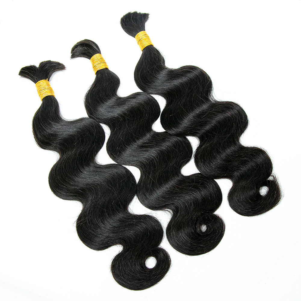 Double Drawn Bulk Human Braiding Hair Body Wave Eayonhair